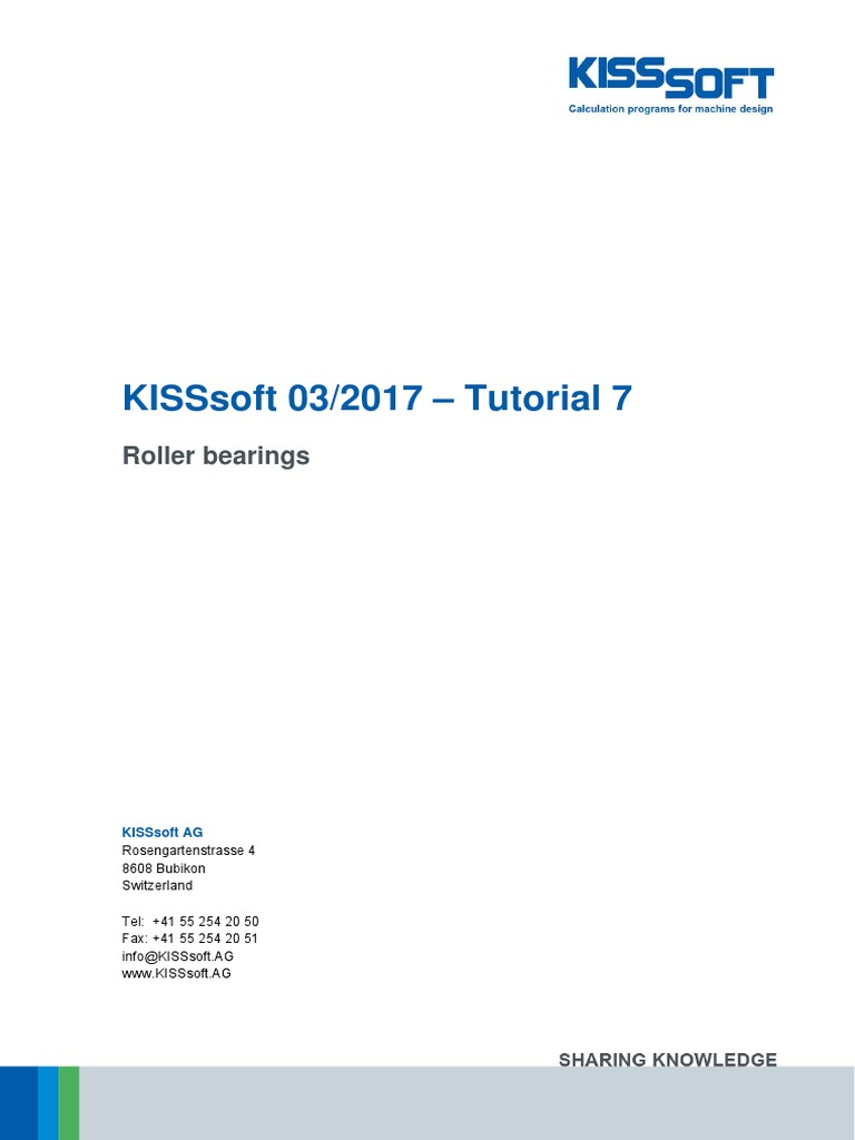 Kisssoft Tut 007 E Bearings | PDF | Bearing (Mechanical) | Gear