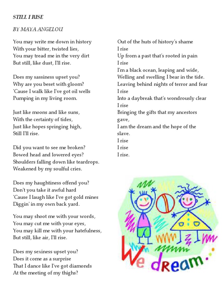 By Maya Angelou: Still I Rise | PDF