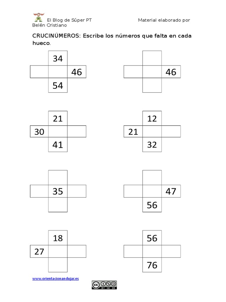 Crucinúmeros para completar y aprender | PDF