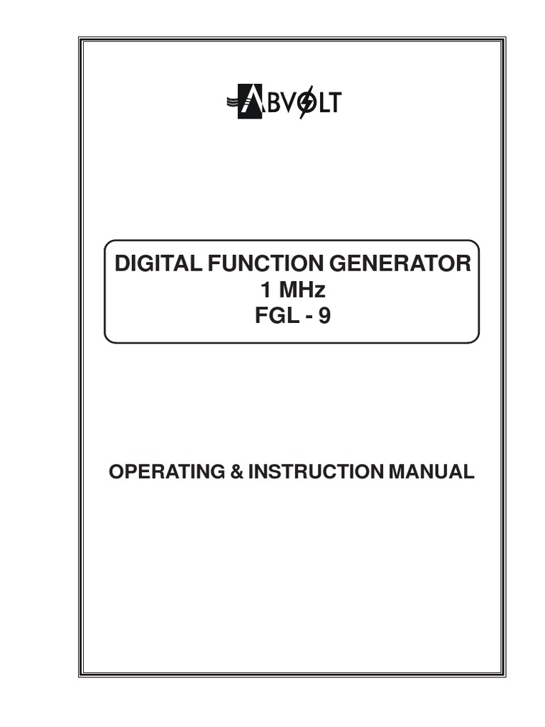 1 MHz Digital Function Generator Manual | PDF | Amplitude | Frequency ...