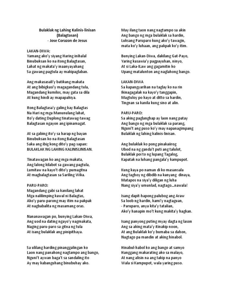Bulaklak NG Lahing Kalinis | PDF