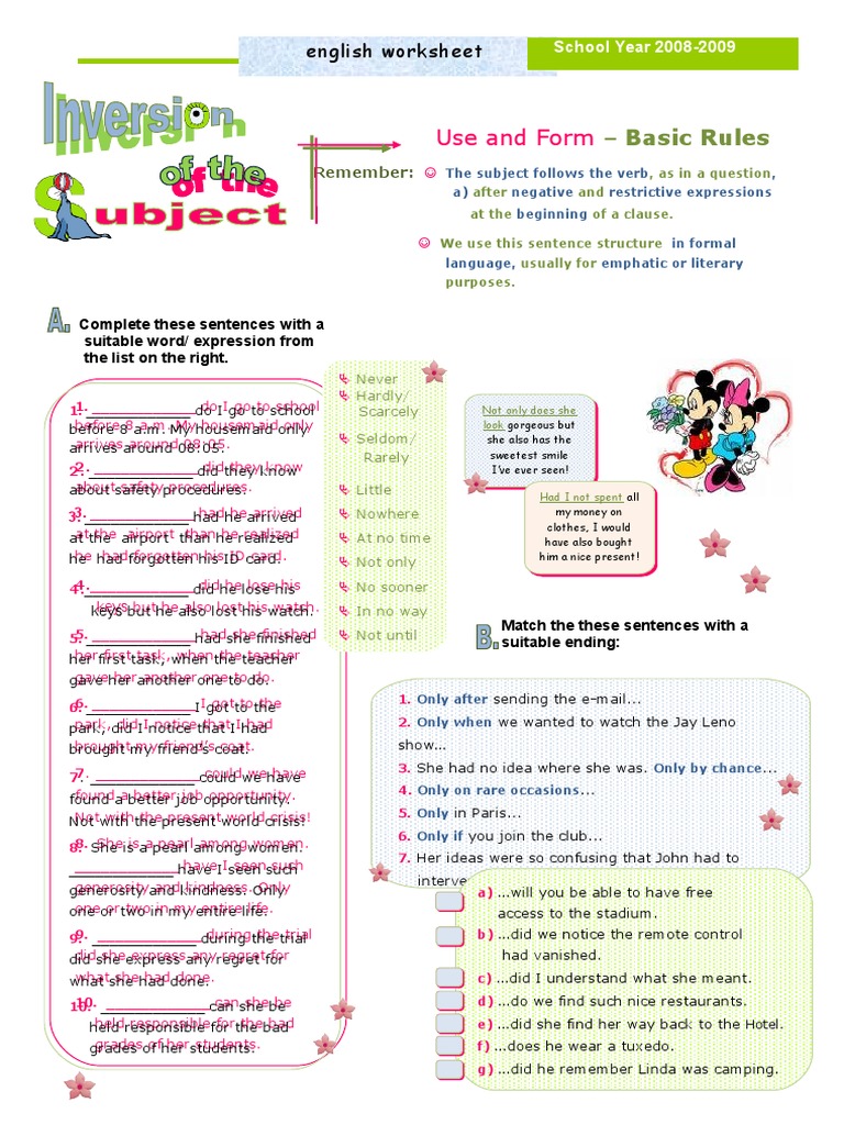 Use and Form: - Basic Rules | PDF | Sentence (Linguistics) | Syntax