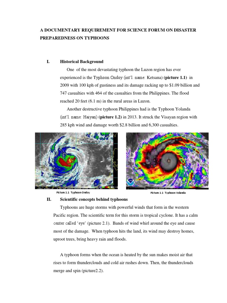 A Documentary Requirement For Science Forum On Disaster Preparedness On Typhoons | PDF | Eye ...