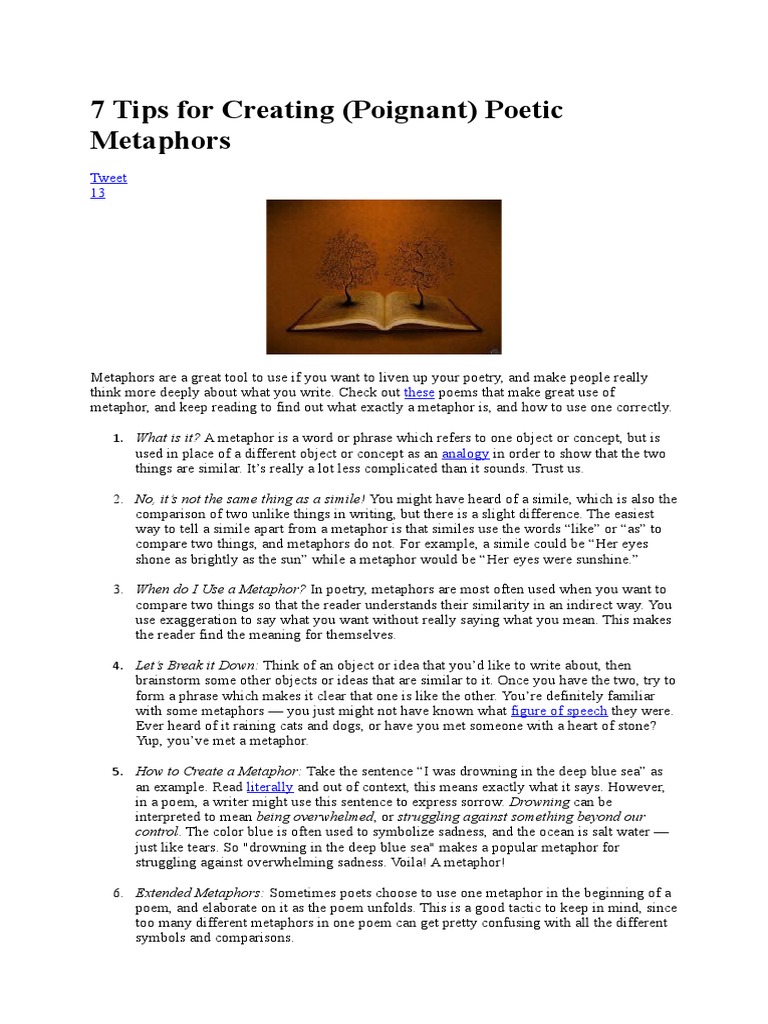7 Tips For Creating Poignant Metaphor | PDF | Metaphor | Poetry