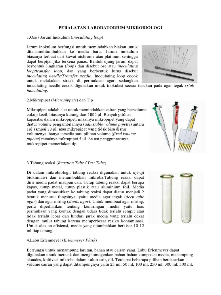 Peralatan Laboratorium Mikrobiologi | PDF