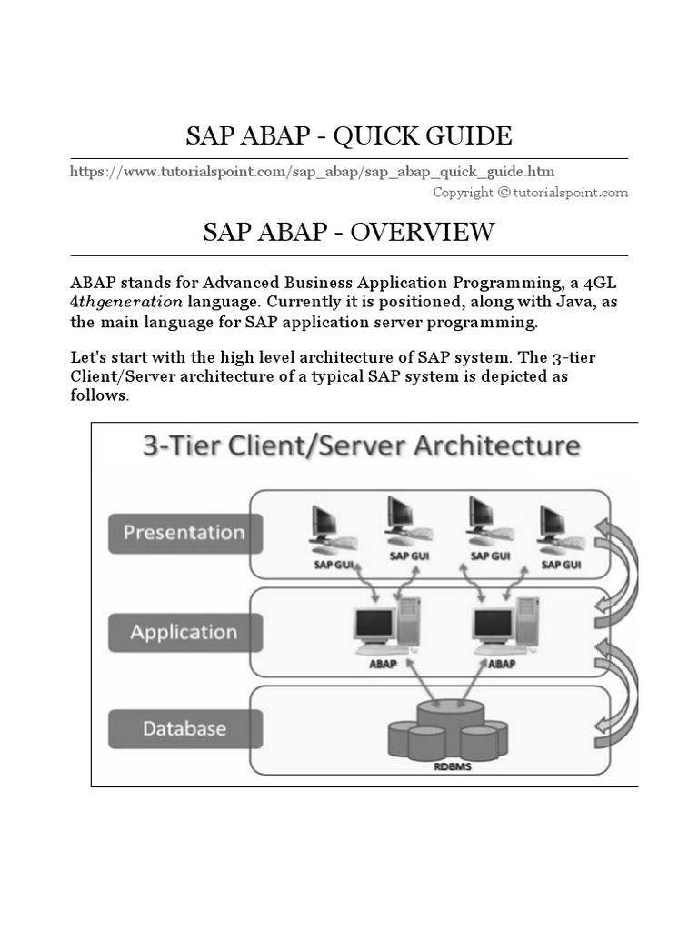 Sap Abap Quick Guide | PDF | Control Flow | Data Type