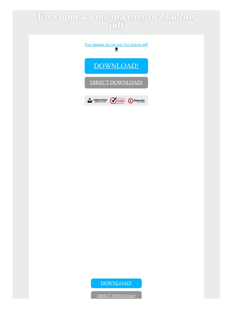 Ewa Lipinska Nie Ma Rozy Bez Kolcow PDF | PDF