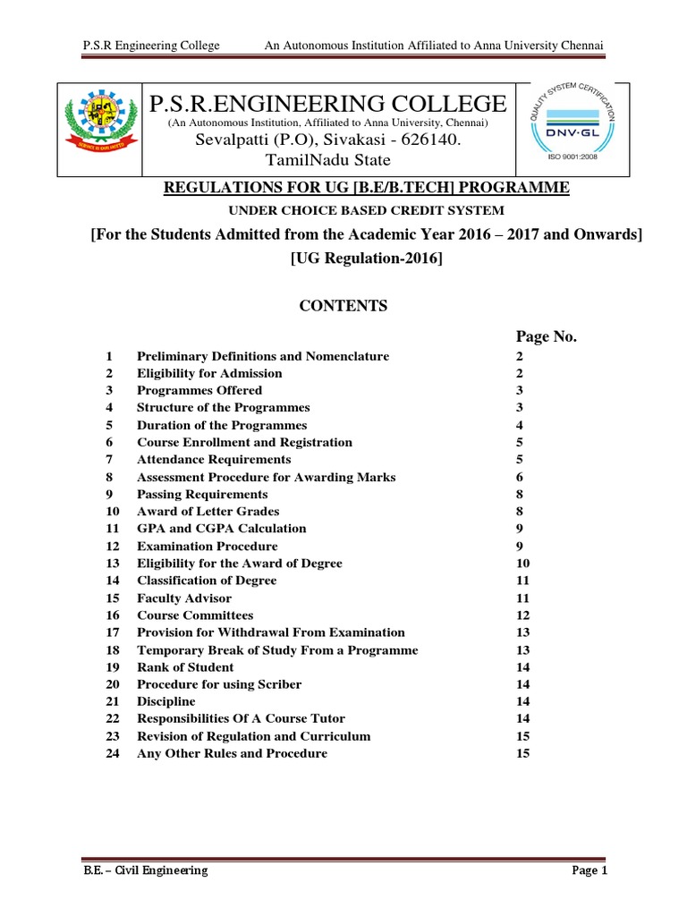 UG Syllabus - Reg 2016-Full Syllabus | PDF | Grading (Education ...
