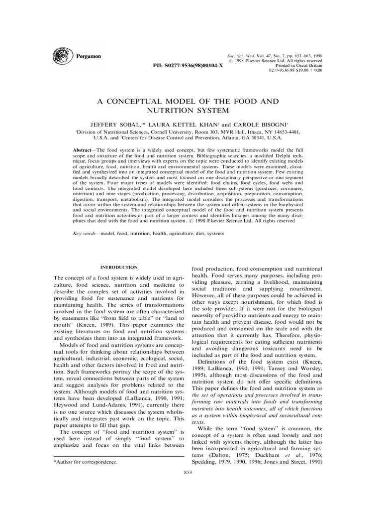 Conceptual Model of Food and Nutritional System PDF | PDF | Conceptual ...