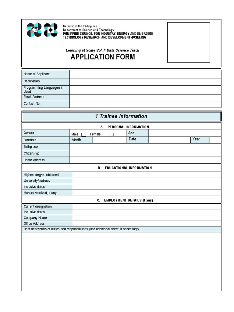 Data Science Application Form | PDF | Academic Certificate | Birth ...