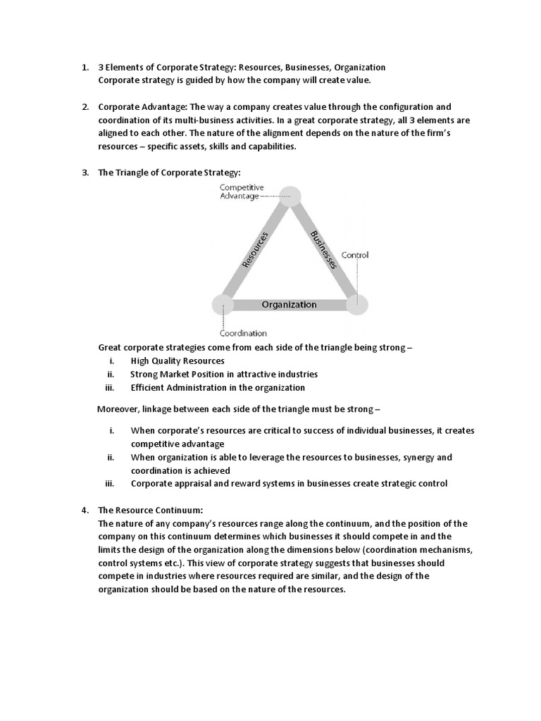 Creating Corporate Advantage | PDF | Motor Coordination | Strategic ...