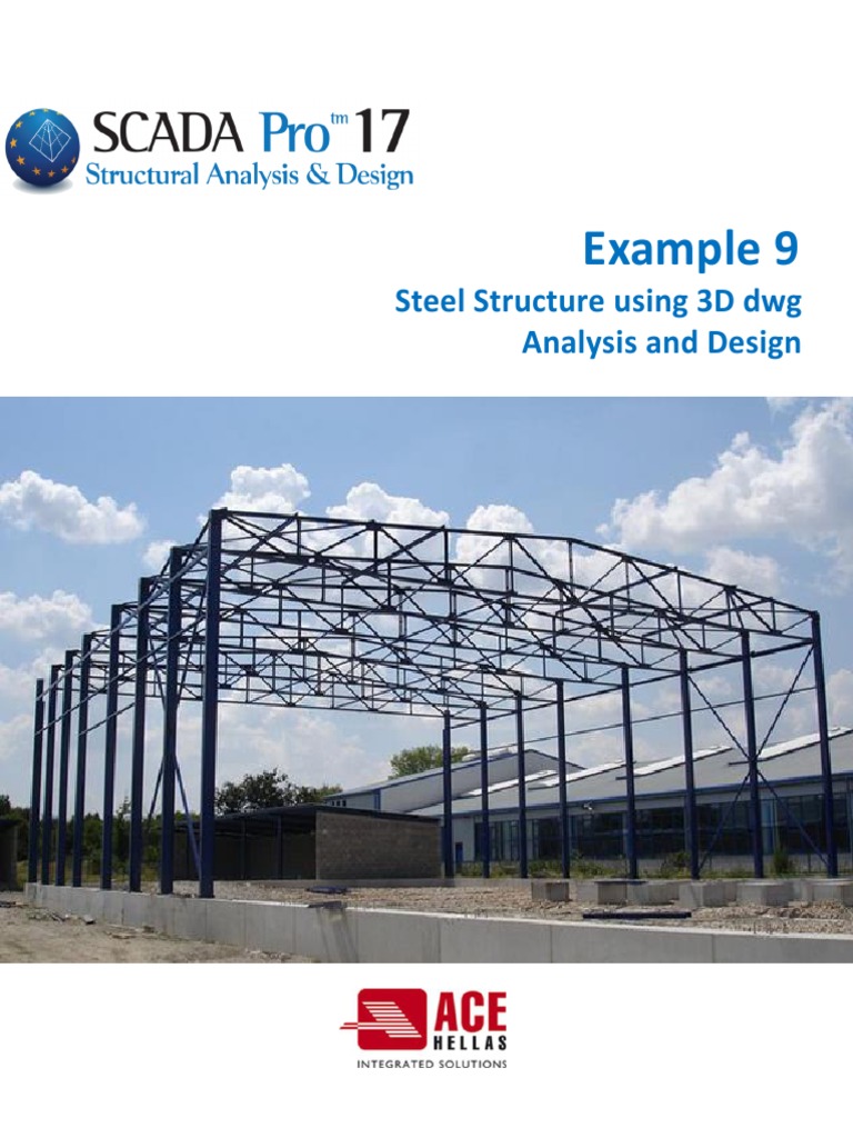 Scada Pro - 9 - Example - Steel - EN PDF | PDF | Truss | Structural Load
