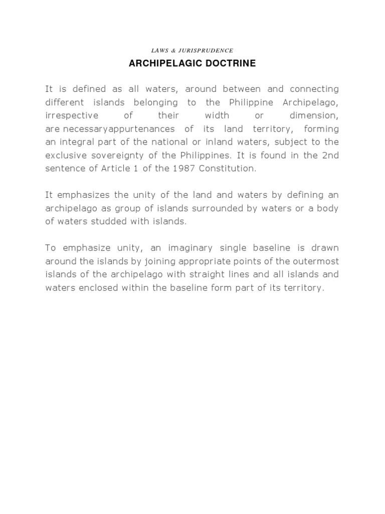 Archipelagic Doctrine | PDF | Philippines | Government
