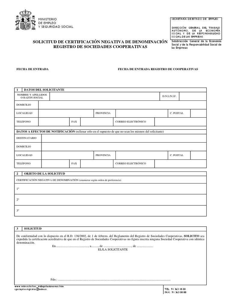 MODELO2 SOLICITUD Certificacion Negativa Denominacion PDF | PDF ... MODELO2 SOLICITUD Certificacion Negativa Denominacion PDF | PDF ...
