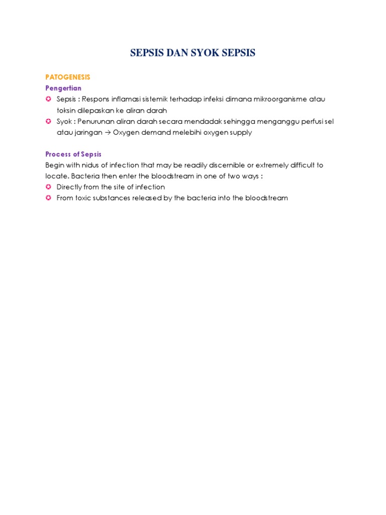 Panduan Sepsis dan Syok Sepsis | PDF