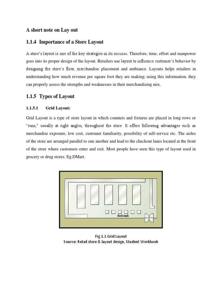 A Short Note On Lay Out | PDF | Retail | Marketing