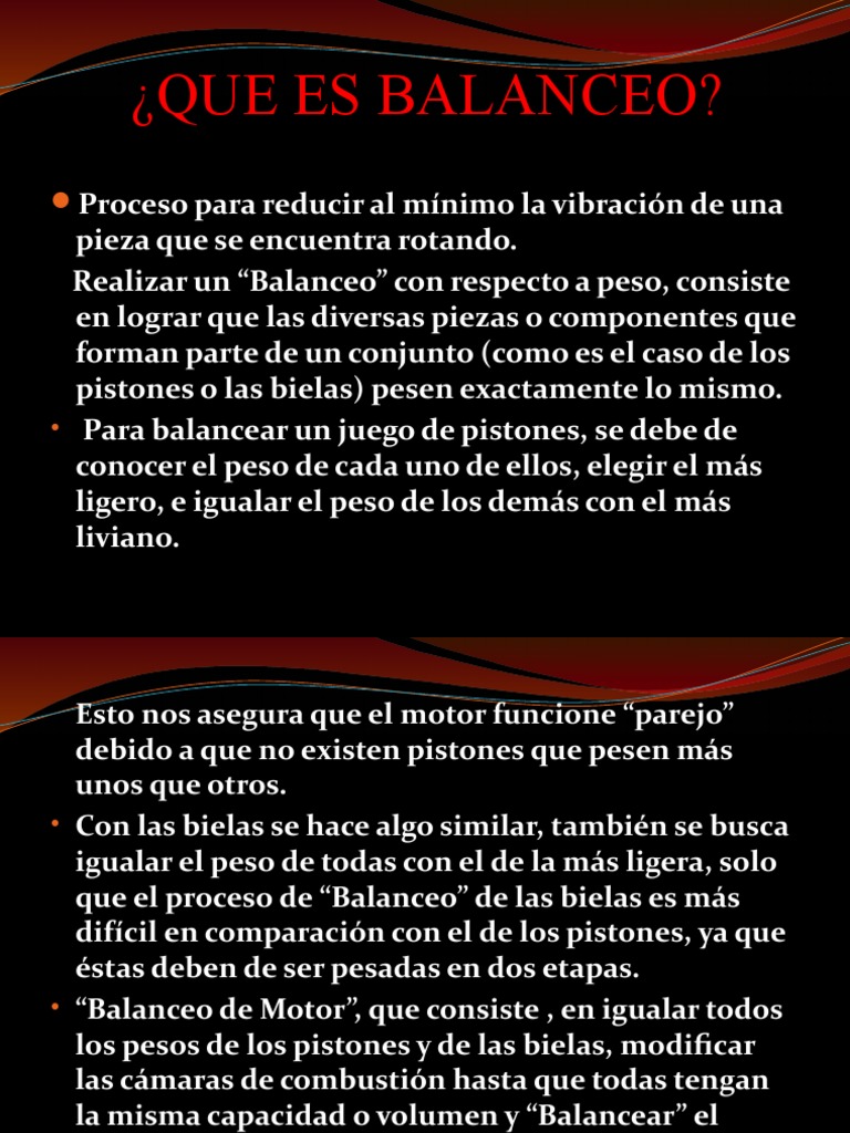 Balanceo de Motor y Pistones | PDF | Pistón | Movimiento (física)
