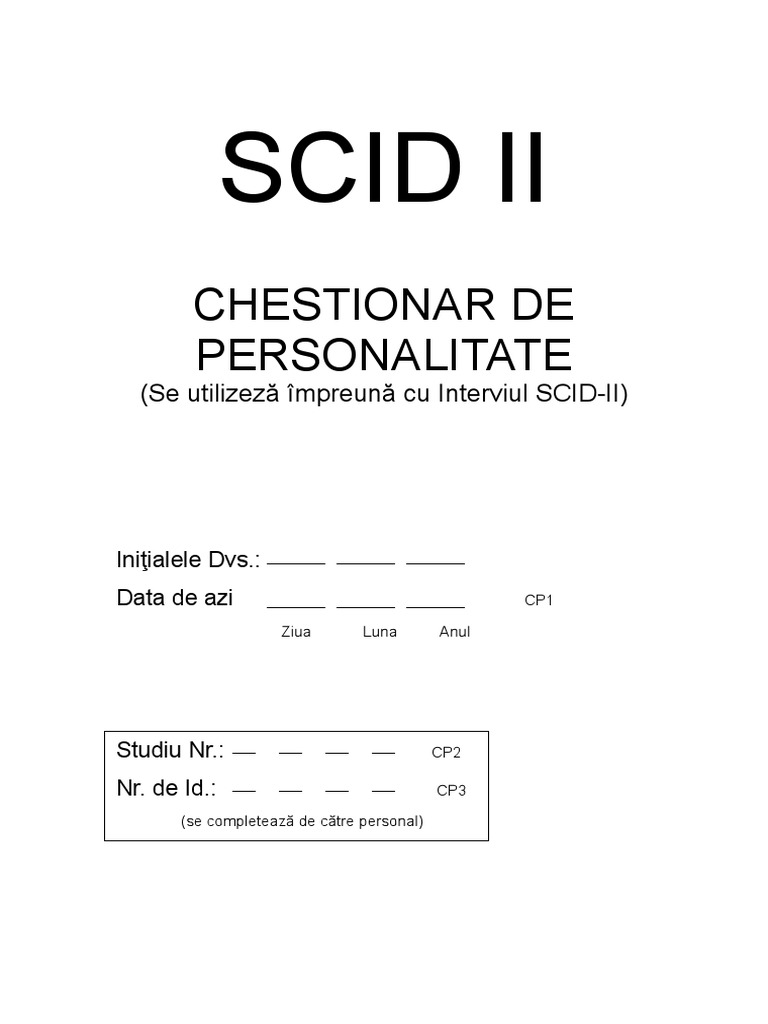 Scid II Chestionar | PDF