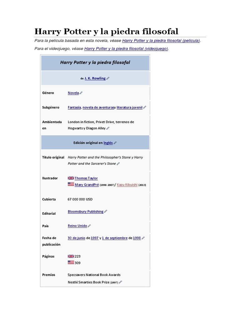 Harry Potter y La Piedra Filosofal | Harry Potter | J. K. Rowling