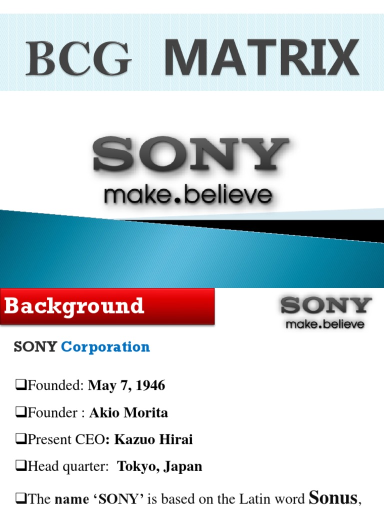 BCG Matrix of Sony | PDF