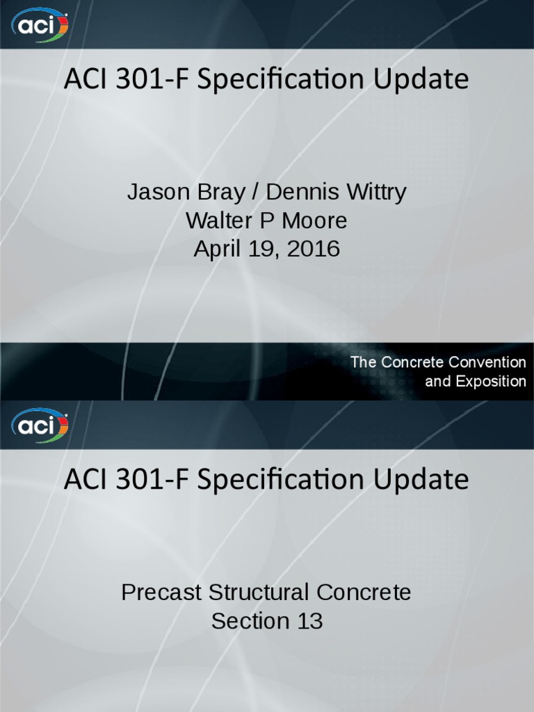 Aci 301-f Bray - Print | Precast Concrete | Concrete
