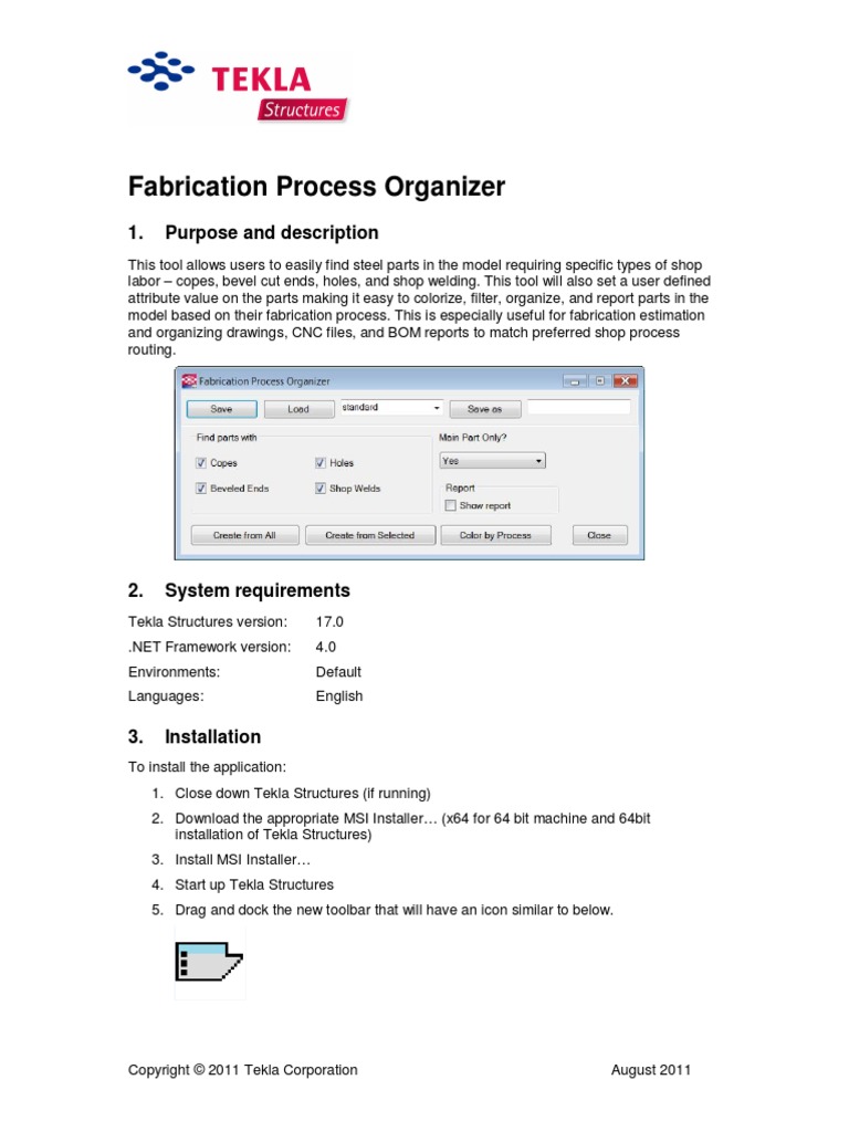 Fabrication Process Organizer: 1. Purpose and Description | PDF | Metal ...