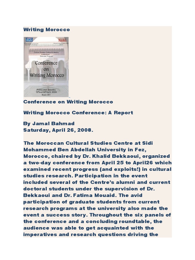 Writing Morocco | Morocco | Postcolonialism