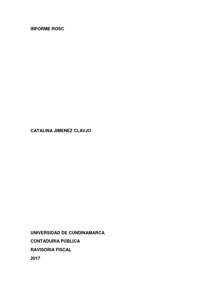 Informe Rosc | PDF | Auditoría financiera | Contador