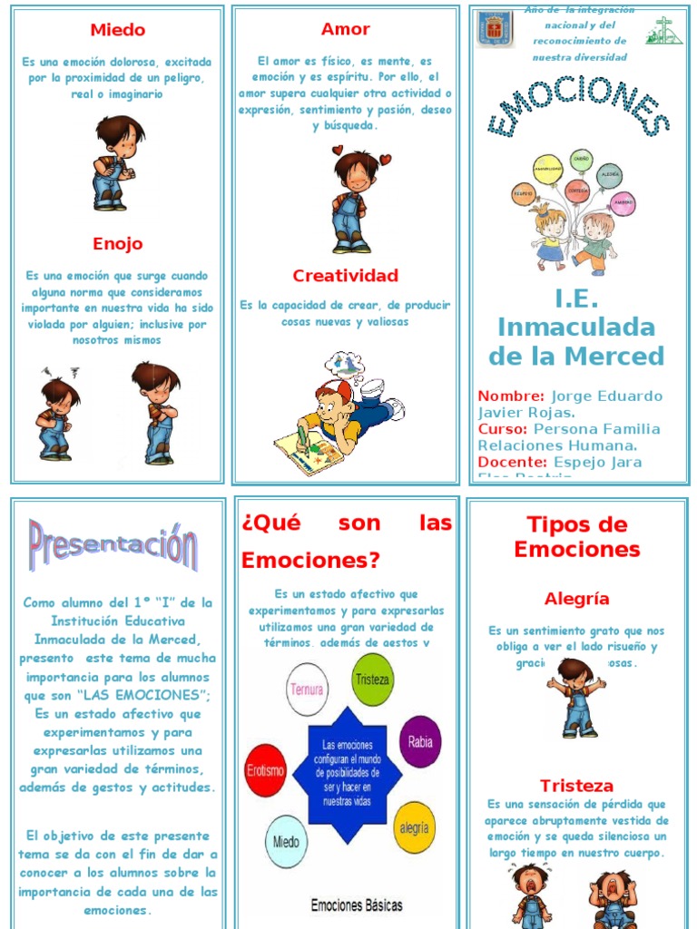 Triptico Emociones | Amor | Emociones Triptico Emociones | Amor | Emociones