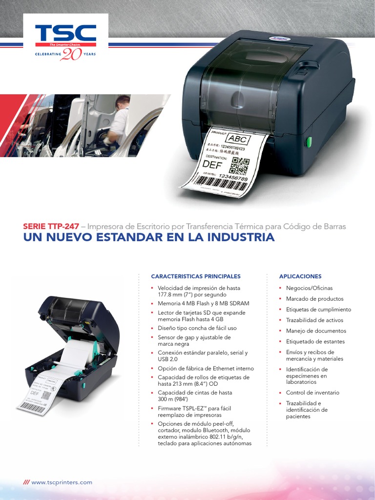 TTP 247 Series | Impresora (Computación) | Seguro digital