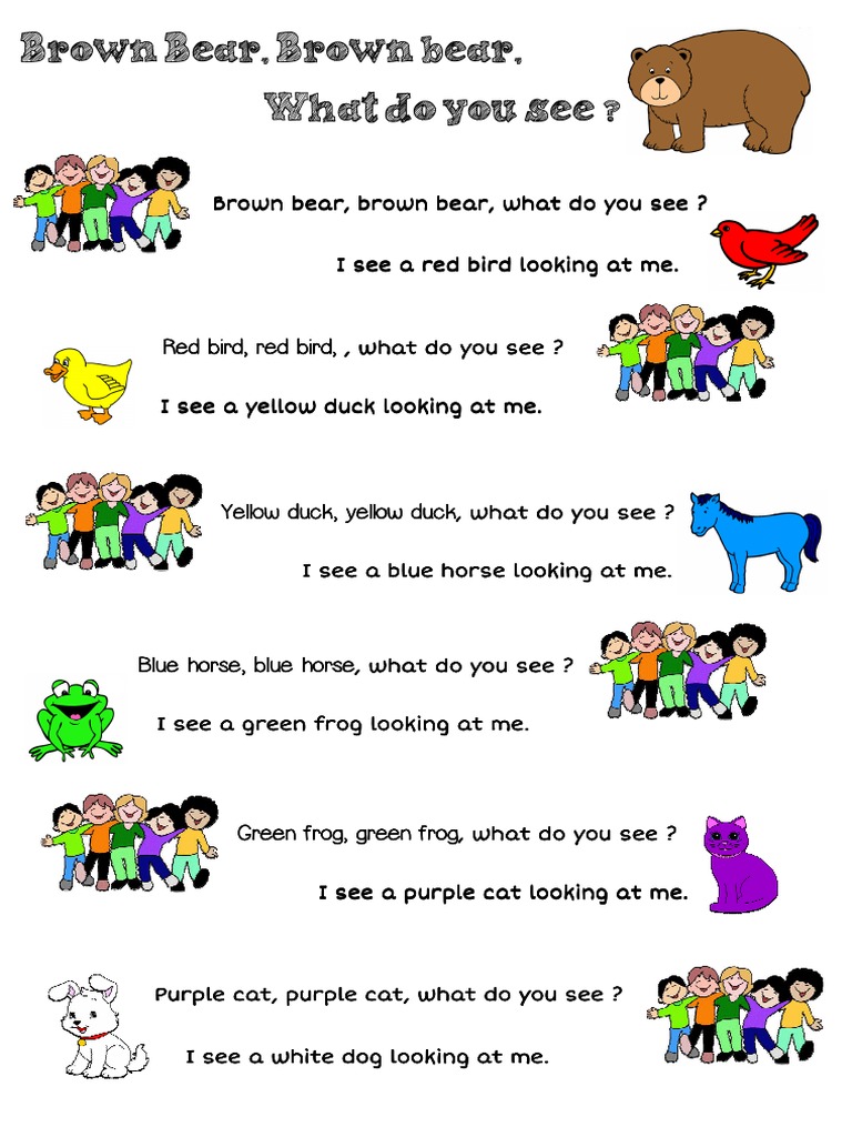 Brown Bear Text | Green | Blue