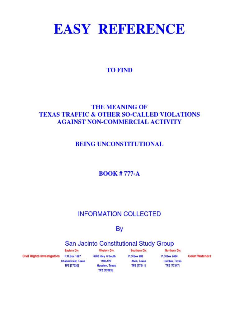 Easy Reference Traffic Book Texas | Download Free PDF | Affidavit ...