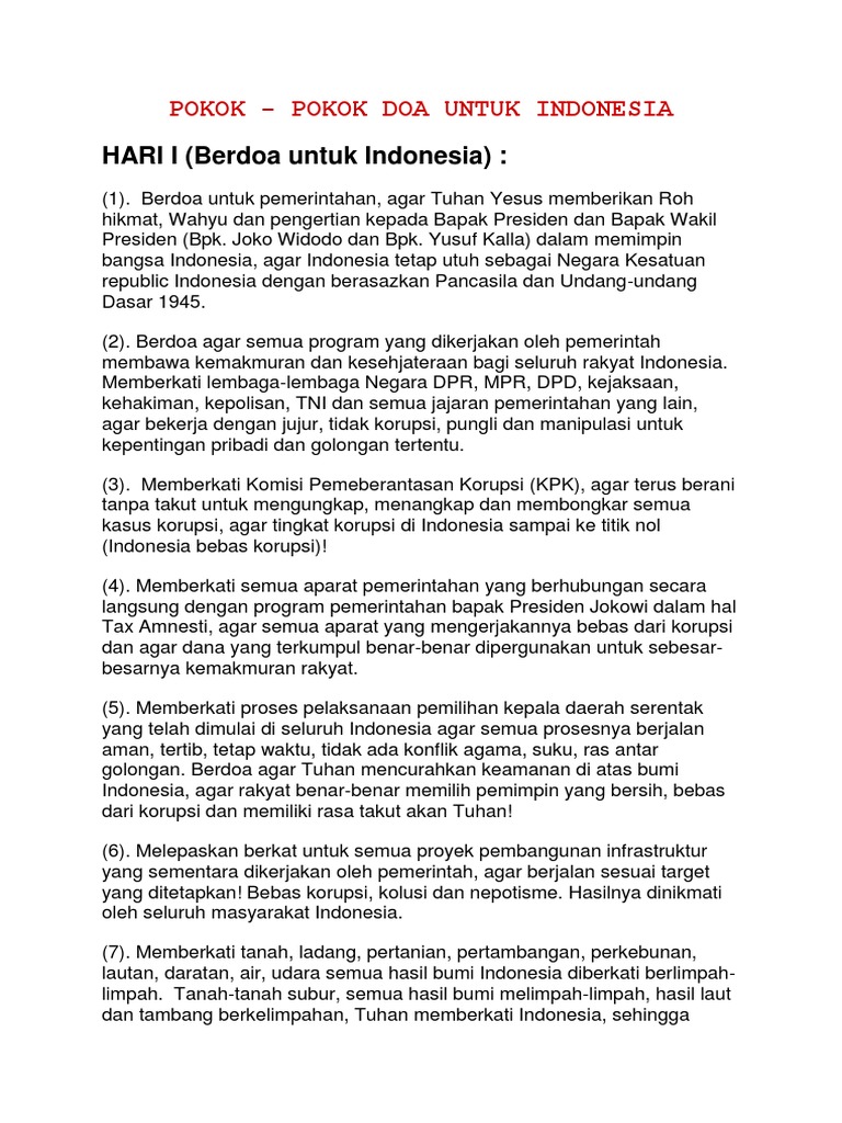 Doa Untuk Indonesia | PDF