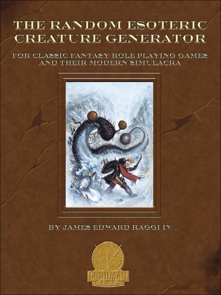 Random Esoteric Creature Generator PDF | PDF | Young Adult
