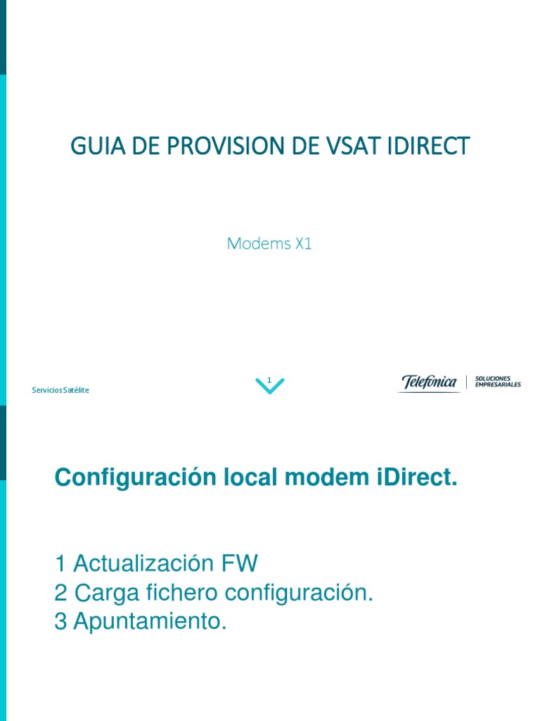 Configuración Modem iDirect X1 | PDF | Módem | Satélite de Comunicaciones