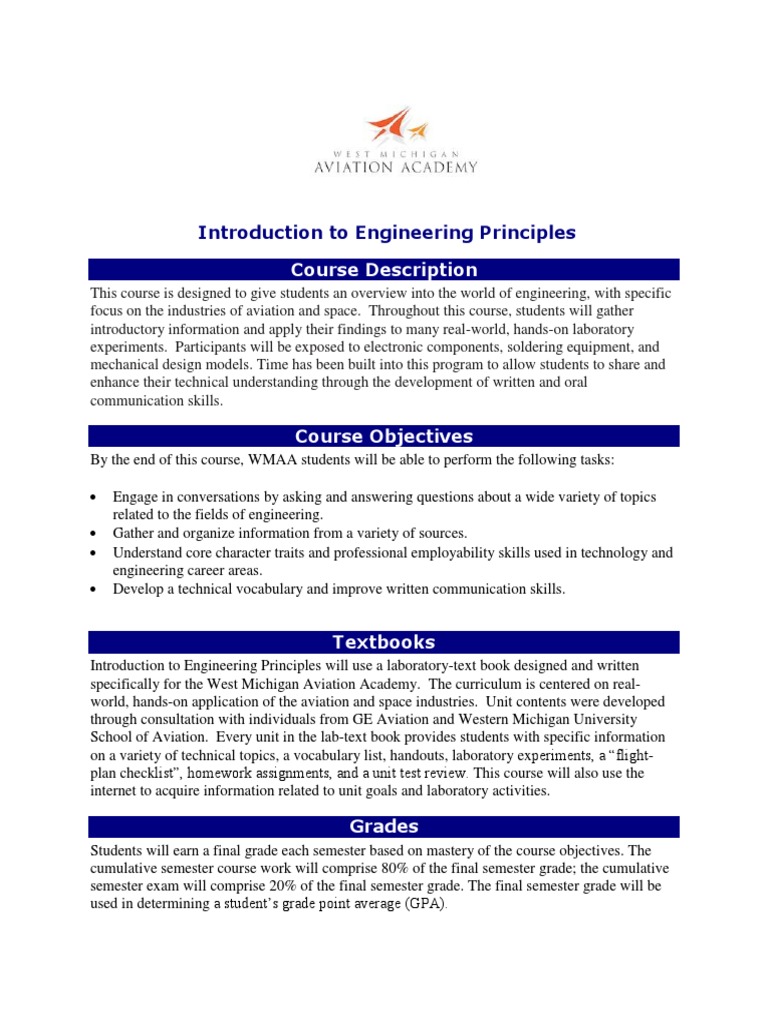 Syllabus Introduction To Engineering | PDF | Grading (Education ...