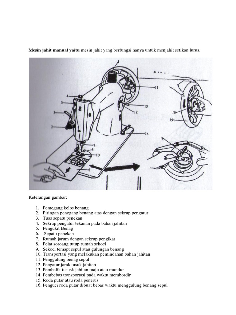 Mesin Jahit Manual Yaitu Mesin Jahit Yang Berfungsi Hanya Untuk Menjahit Setikan Lurus | PDF