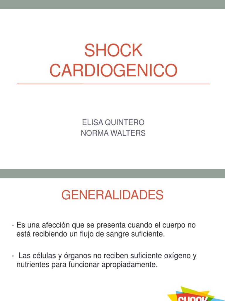 SHOCK CARDIOGENICO Real | PDF | Choque (circulatorio) | Infarto de ...