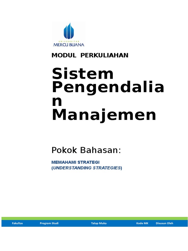Modul Sistem Pengendalian Manajemen (TM2) | PDF
