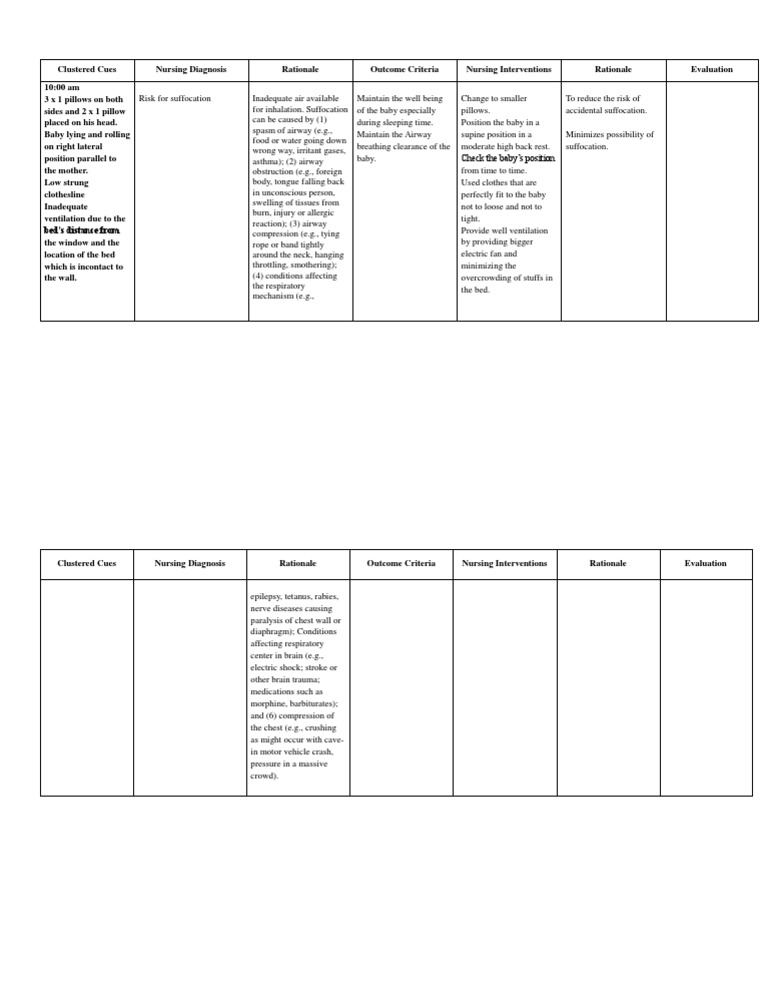 Risk For Suffocation | Download Free PDF | Respiratory Tract | Breathing
