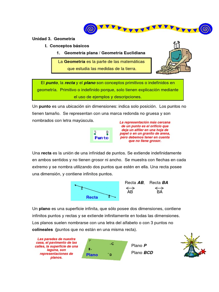 Conceptos Basicos de Geometria | PDF | Geometria plana) | Línea (geometría)