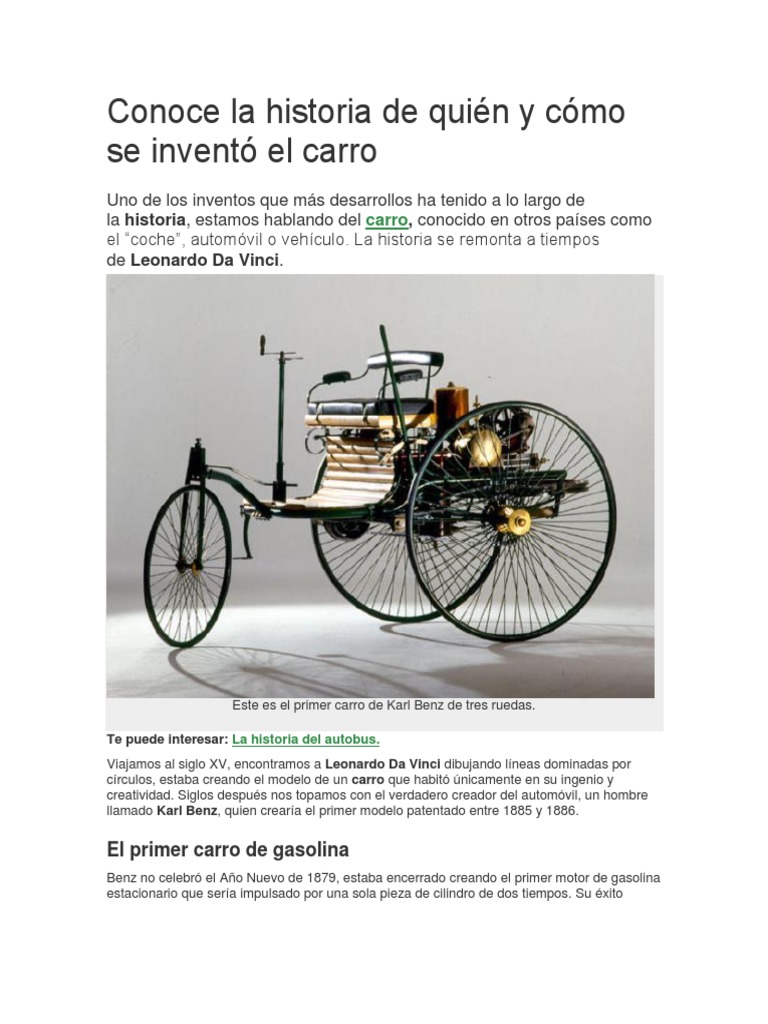 Quien Invento La Carro