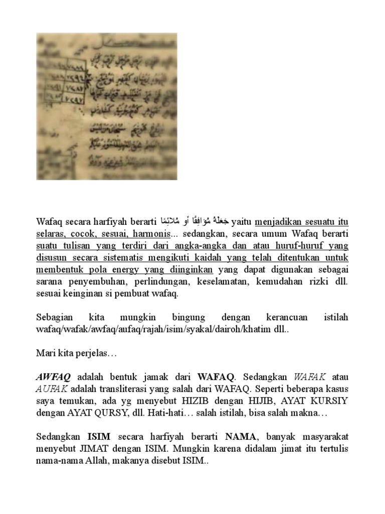 Belajar Ilmu Wafaq | PDF