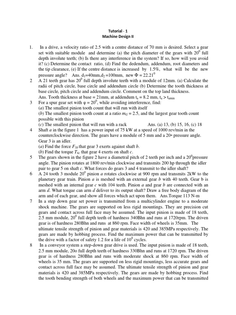 Designing Multiple Gear Sets: Tutorial on Selecting Modules, Tooth ...