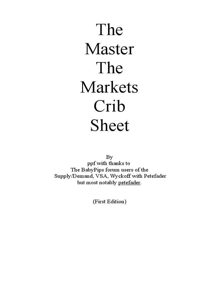 VSA Crib Sheet | PDF | Market Trend | Order (Exchange)