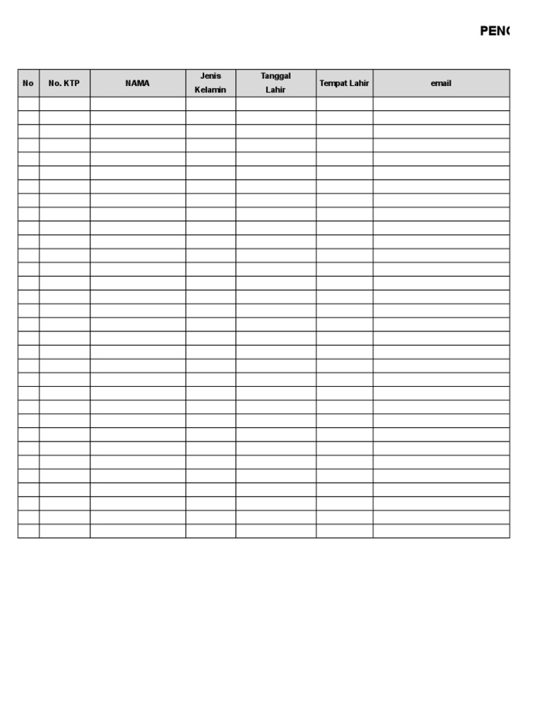 Contoh Form Pengajuan NIRA | PDF