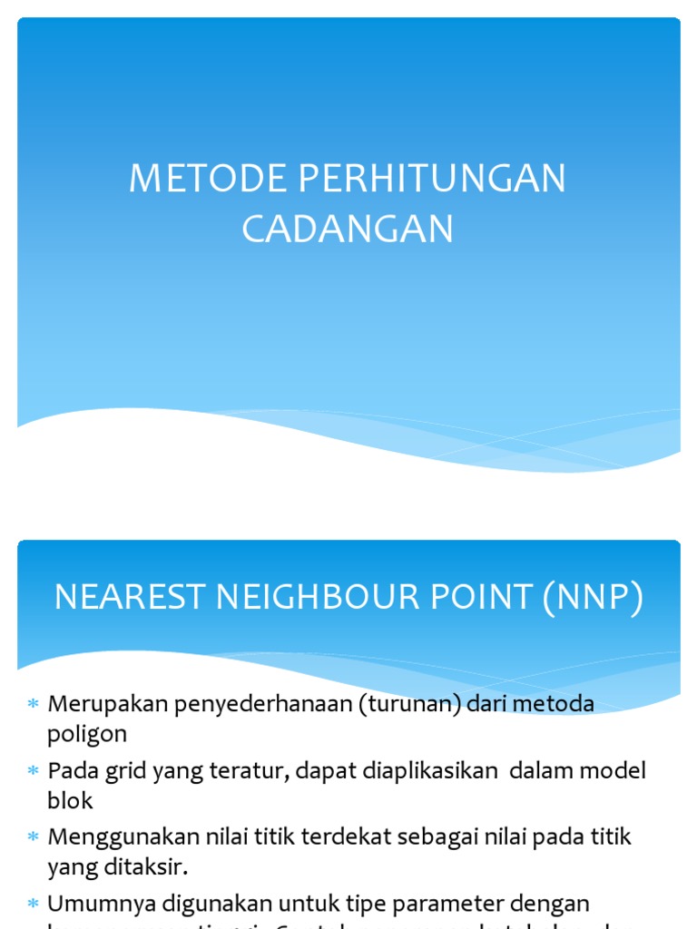 Metode Perhitungan Cadangan | PDF | Metode & Bahan Ajar