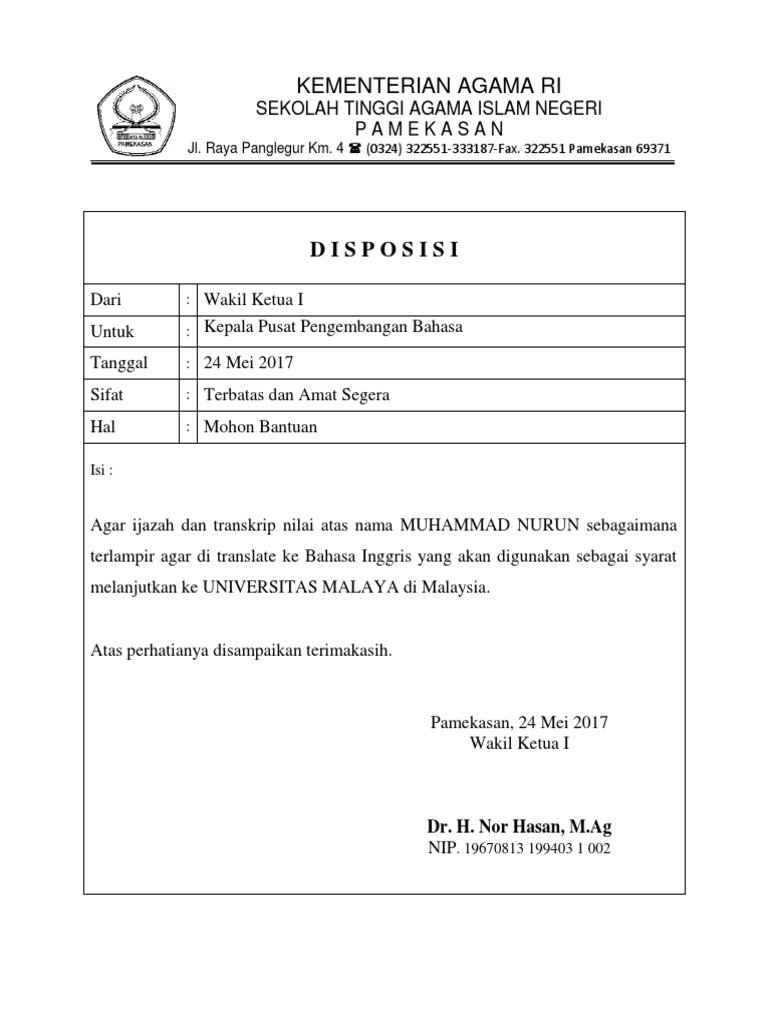 Surat Disposisi | PDF | Karier & Perkembangan | Pengembangan Diri