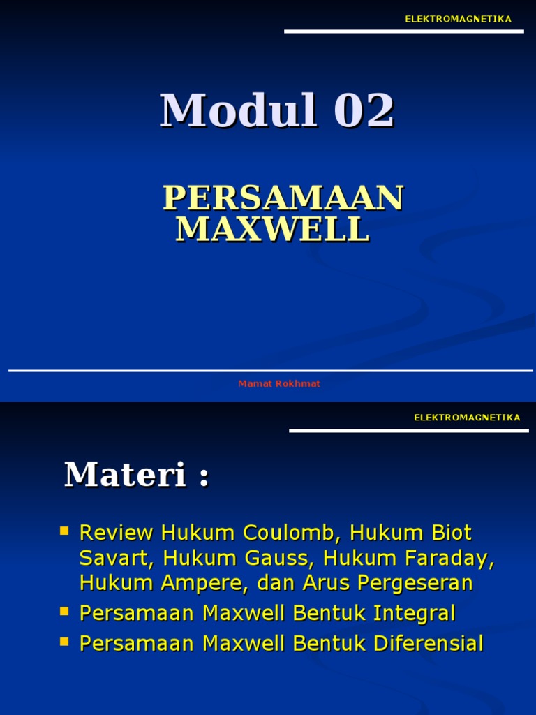 Modul 02 Persamaan Maxwell | PDF