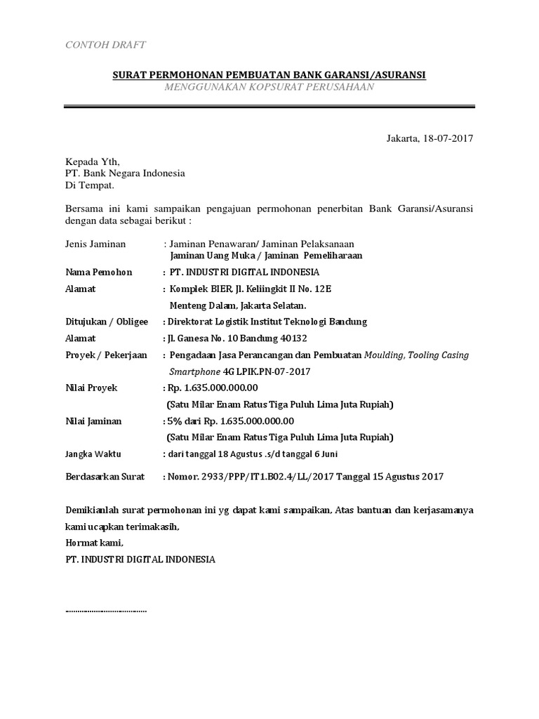 Surat Permohonan SPJ | PDF